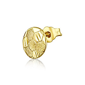 14k REAL Yellow Gold Soccer Ball Stud Earrings (8 x 8 mm)