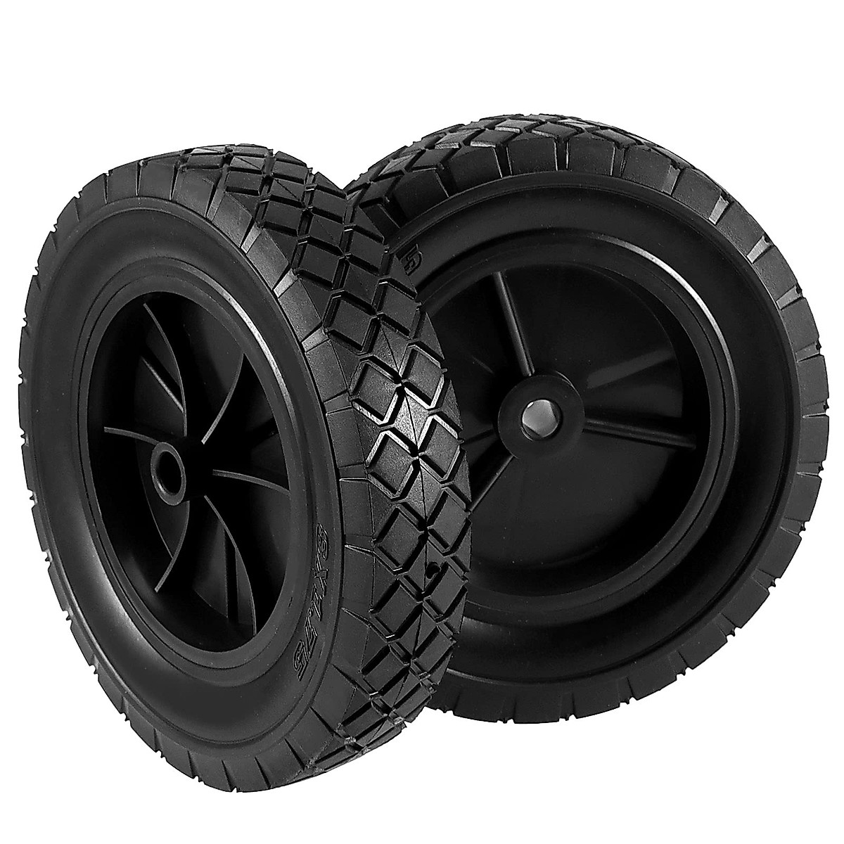 HOIGON 4 PCS 8 x 1.75 Inch Solid Rubber Hand Truck Wheel, Universal Replacement Tires Wheels for 1/2 Inch Axle, Lawn Mower Wheels for Garden Recliner, Dolly, Compressor, 110 LBS Load Capacity