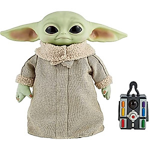 Mattel Star Wars The Mandalorian Grogu RC 12-inch Plush Toy, Real Moves Soft Body Doll with Remote-Controlled Motion & Sounds