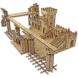 TowerRex 3D Modular Battle Map D&D Terrain Prison Buildings - DND Accessories, Set for Dungeons & Dragons, Pathfinder, Warhammer, Tabletop Battle mat Grid, Wargaming Terrain for 32mm 28mm Miniatures