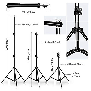 SH Backdrop Stand, 6.5 x 10 ft Adjustable Heavy Duty Photography Background Support System Kit with Spring Clamp, Sand Bag, Carry Bag, for Photo Video Studio1