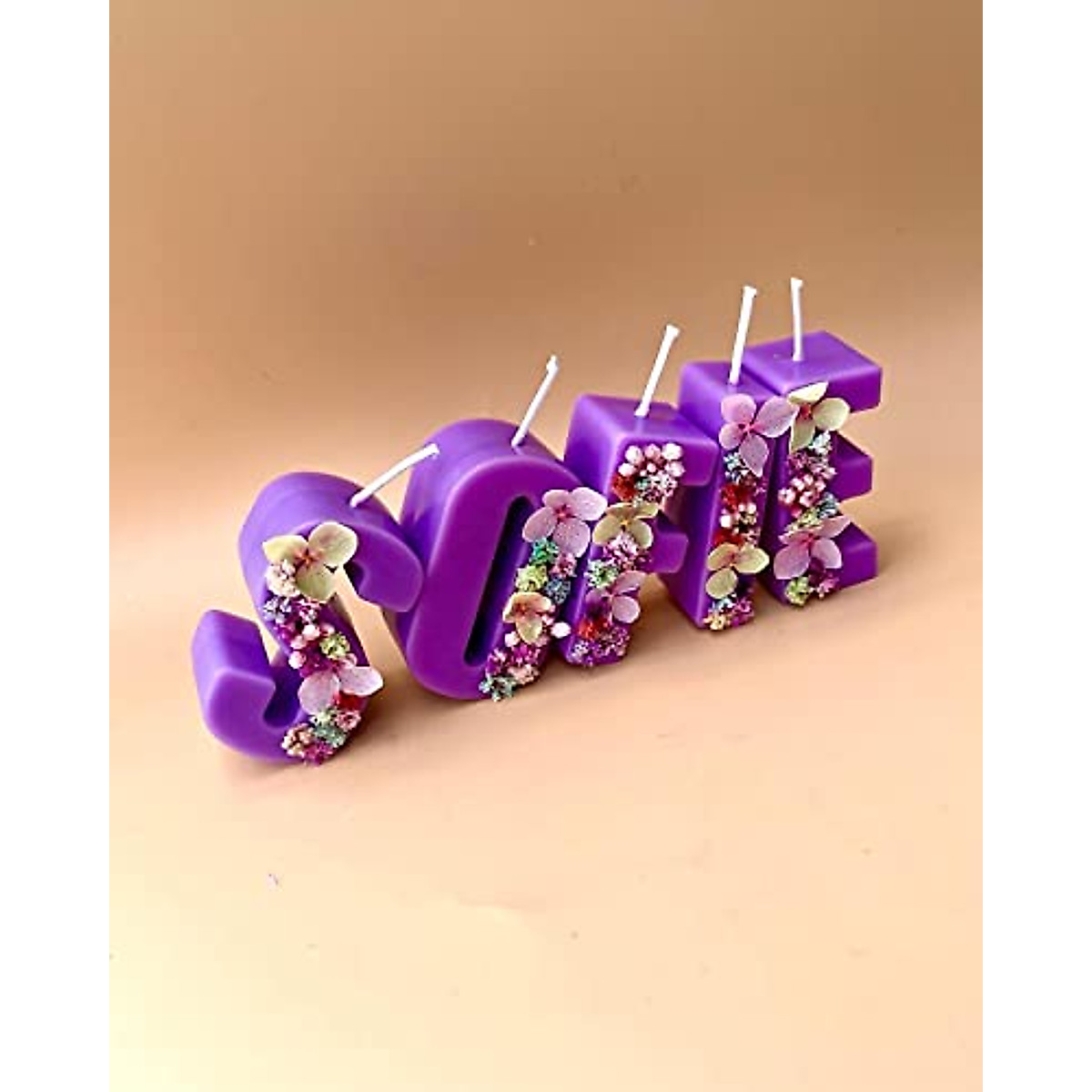 Personalized Birthday Candle. Cake Toppers. Candles with flowers. Candles for all occasions. (hot pink)