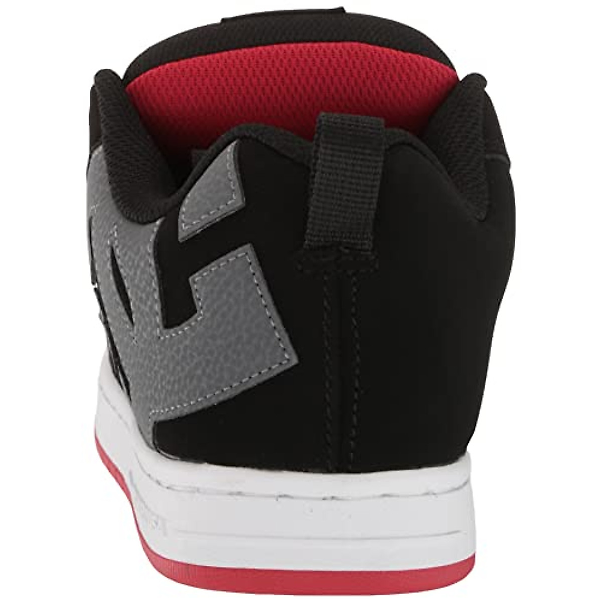 DC Shoes Men's Court Graffik Casual Low Top Skate Shoe Sneaker, Black/Grey/RED, 11