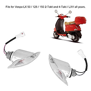 XTevu Motorcycle rear indicators, Rear Indicator Lights, Rear turn signals, Compatible with Vespa LX 50/125/150 2-Takt and 4-Takt LXV (All Years)