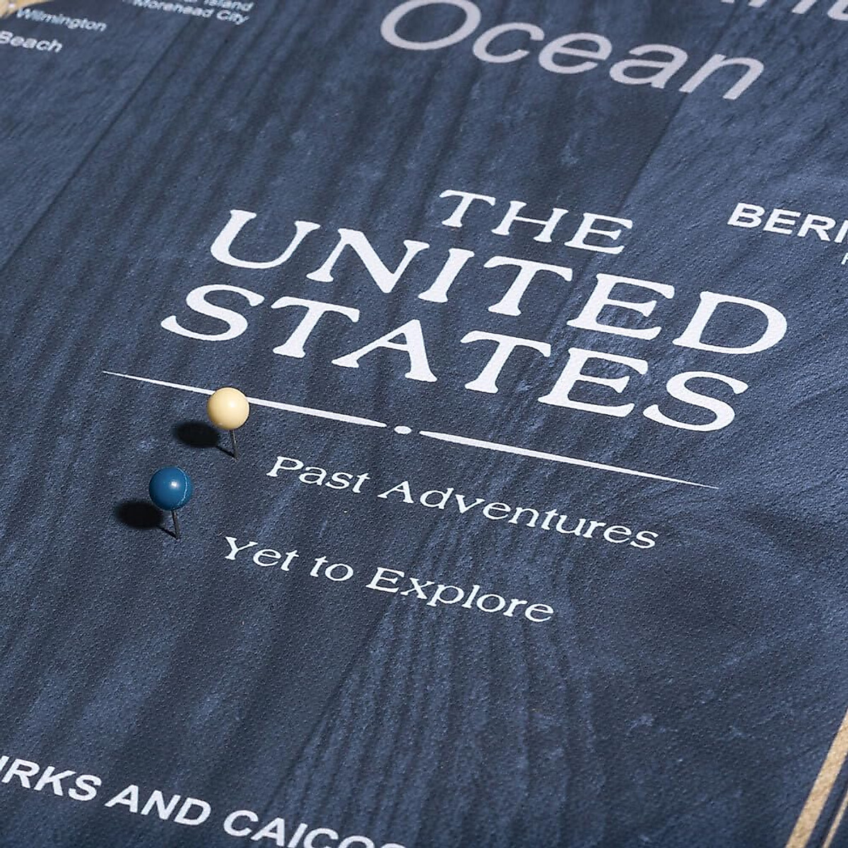 Conquest Maps Push Pin USA Map Board - with Push Pins to Mark USA Travel - Handmade in Ohio, USA - Design: Deep-Sea Drift (48" x 32")