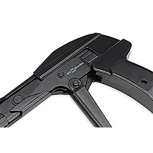 RVR Zip Tie Install Tool - Powerful Tension with Built-In Flush Cutter, All Metal, Adjustable, Comfort Grip, Spring Loaded Lightweight Cable Tie Gun, 6" for Nylon Ties up to 1/4”- Black