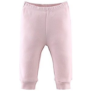 The Peanutshell 5 Pack Baby Girl Pants Set - 100% Cotton Toddler Pants for Girls, Newborn Clothes for Toddlers and Babies - Flower Pink