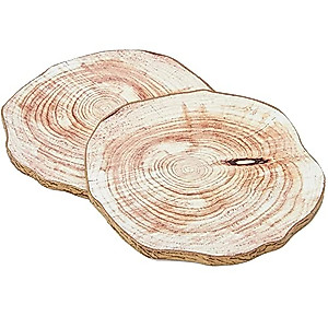Juvale 6 Pack Round Textured Print Wooden Coasters for Drinks and Tabletops, Rustic Home Decor (3.9 in)