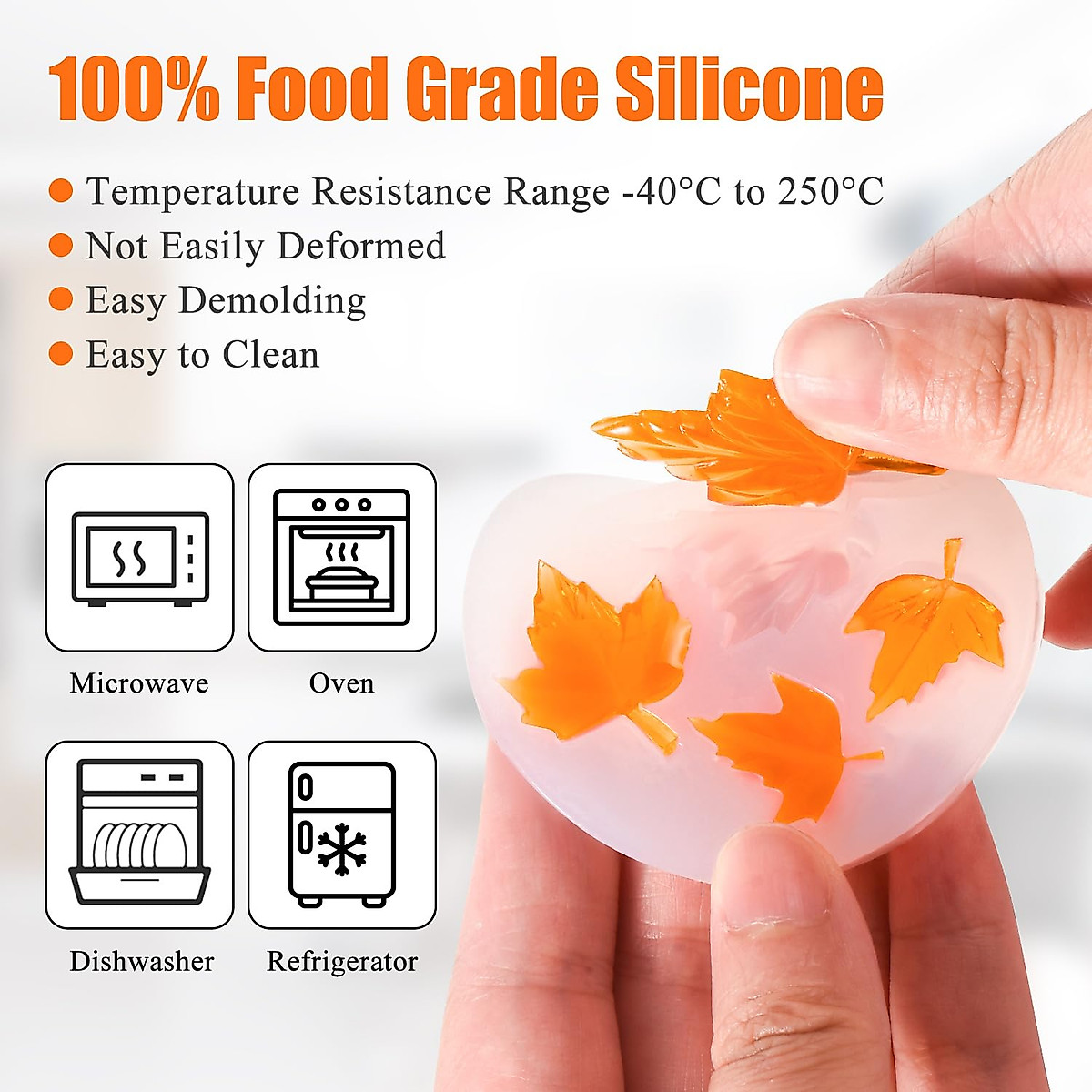 7 Pcs Pumpkin Candle Molds, Halloween Silicone Mold for DIY Craft Making Decoration Supplies, Thanksgiving Maple Mold and Ghost Mold for Candle, Chocolate, Candy, Clay, Soap, Butter Crafting Projects