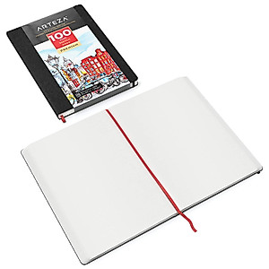 ARTEZA Hardcover Sketch Book 8.3x11.7 Drawing Pad 2 Pack 100 Sheets Sketch Pads for Drawing for Adults & Teens