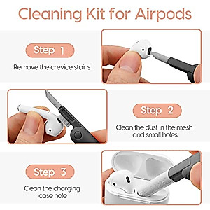 7 in 1 Airpod Keyboard Cleaner Kit with 5ML Screen Cleaner Spray,MMH Electronic MacBook Laptop Screen Earbud Cleaning Tool with Cleaning Pen Brush for iPod,Phone,Tablet,PC,Computer,Headphone Dark Gray
