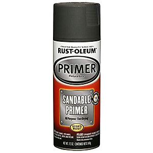 Rust-Oleum 260510 Automotive 2-in-1 Filler & Sandable Primer, 12 Ounce (Pack of 1), Gray & 249418 Automotive Sandable Primer Spray Paint, 12 Fl Oz (Pack of 1), Black