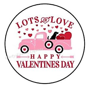 30 Pcs 1.5" Inch Happy Valentine's Day Truck Stickers - Valentines Truck Stickers - Happy Valentine Stickers Envelope Seals Labels - D #AA61RK