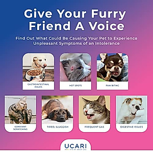 UCARI Pet Sensitivity & Intolerance Test Kit for Dogs & Cats | 1000+ Environmental & Pet Food Intolerance Screening | | 4 Tests in 1 | Non-Invasive Bioresonance Home Health Testing Kits, Fast Results