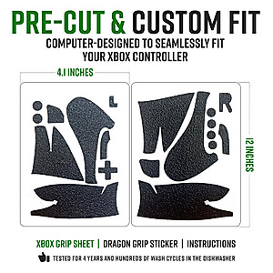 Dragon Grips Xbox Controller Grips, 2 Sheet Black Non-Slip Textured Rubber Grip Tape for Xbox One Controller Decal, Xbox One Elite Controller Grips, Including Thumb Stick, Triggers, Buttons, D-pad