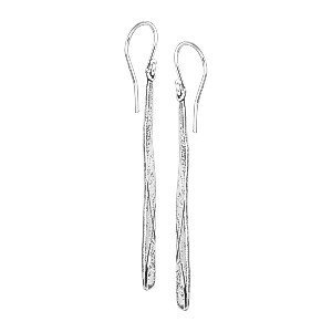 Silpada Dangle Earrings for Women, Verticle Bar Drop Earrings in Oxidized .925 Sterling Silver, 'Stick To It'