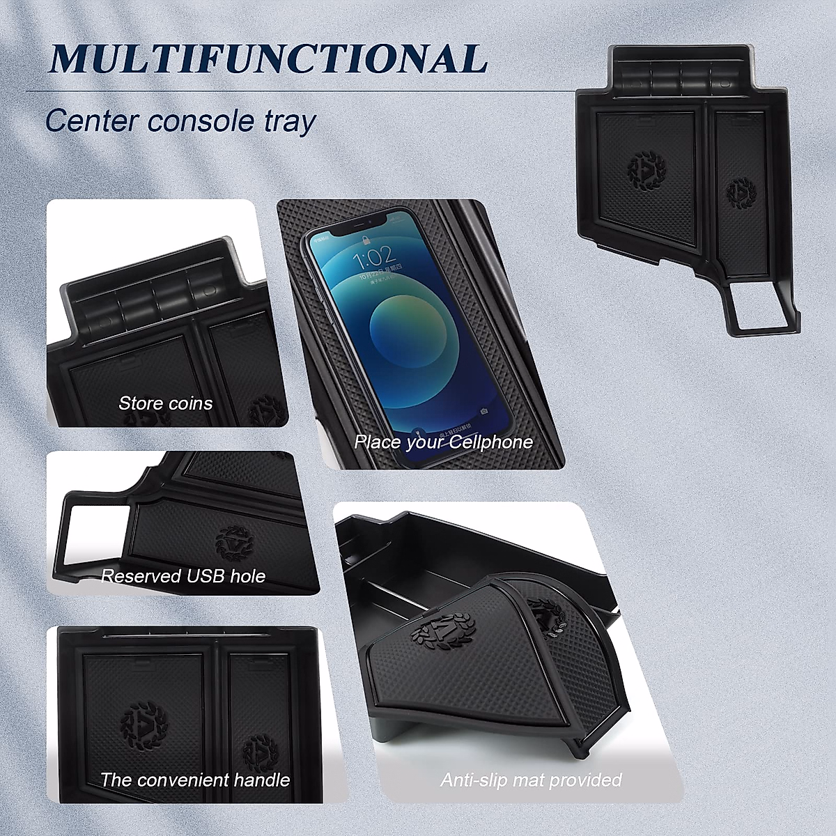 BIBIBO 2023 2024 XC60 XC90 S90 V90 Center Console Organizer for 2018-2023 2024 Volvo XC60 V60 S60 S90 V90 XC90 Insert Armrest Storage Box Tray,2022 XC60 Accessories Glove Pallet Organizer (Black-Trim)