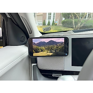 iPhone Holder Mount for Hyundai Ioniq 5. Attaches Magnetically to Metallic Dashboard. Compatible with MagSafe for iPhone 12/13/14/15 Series.