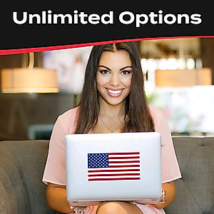 Stickios American Flag Decal 5.8x3.1 inches - Made in The USA - Patriotic Vinyl Classic Flag Sticker for Cars, Trucks, Windows, Vehicles - Let Freedom Ring!