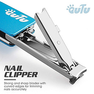 Keychain Nail Clipper Multitool, 8 in 1 EDC Utility Tool with Nail Clipper, Scissors, Tweezers, Gifts for Him Men Husband Dad Boyfriend (Blue)