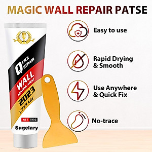 Drywall Patch Repair Kit with Scraper, Wall Spackle Repair Paste, Wall Mending Agent Quick and Easy Solution to Fill The Holes for Home Wall, Plaster Dent Repair and Wood Scratch Repair
