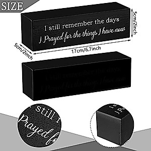 Jetec I Still Remember The Days I Prayed Sign Rustic Wooden Farmhouse Christian Decor Wooden Religious Plaque Christian Home Prayer Block Sign for Office Tabletop Tiered Tray Decor (Black)