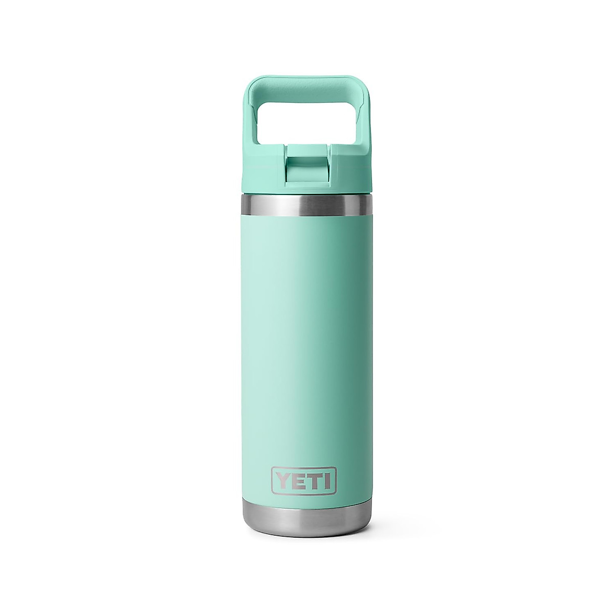 YETI Rambler 18 oz Bottle, Vacuum Insulated, Stainless Steel with Straw Cap, Seafoam