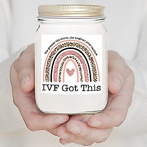 YouNique Designs Fertility Candle, 7 Ounces, IVF Gifts for Women, Infertility Gifts for Women, Encouragement Gifts for Women, White All Natural Soy Vegan Aromatherapy Candles (Lavender & Vanilla)