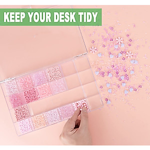 Bead Organizer Conatiner (3 Pack) 21 Grids Diamond Painting Storage Containers, Portable Crafts Organizers and Storage, Clear Compartment Container Storage for Jewelry, Fishing Tackles Glitter or Seed