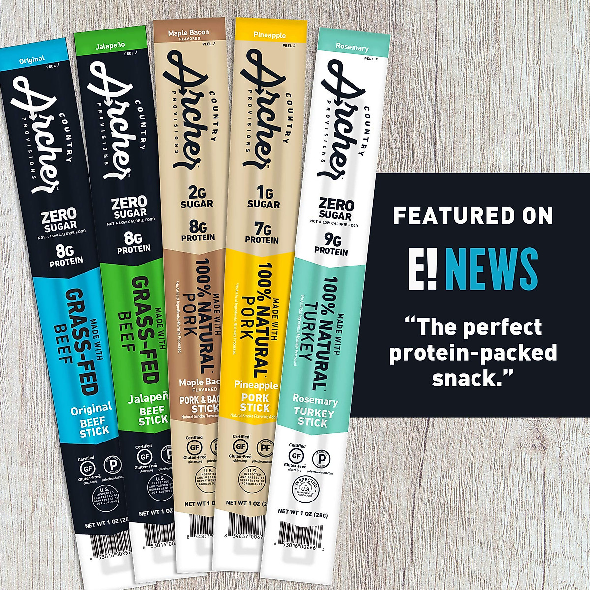 Rosemary Turkey Sticks by Country Archer, 100% Natural, Gluten Free, High Protein Snacks, 1 Ounce, 18 Count