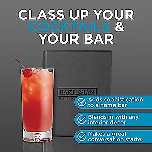 Bartesian Cocktail Menu Book - 2023 Mixed Drinks Recipe Bartender Book with Pictures and Recipes of All Cocktails - Mixology Bartending Book Elevates Home Bar Aesthetic
