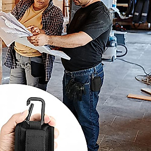 1680D Laser Measure Case Fits for Bosch GLM20 Blaze 65ft Laser Distance Measure & DTAPE DT50 165ft Laser Measure, with Pen Pocket, Belt Buckle & Carabiner, Protective Travel Storage Bag (Black)