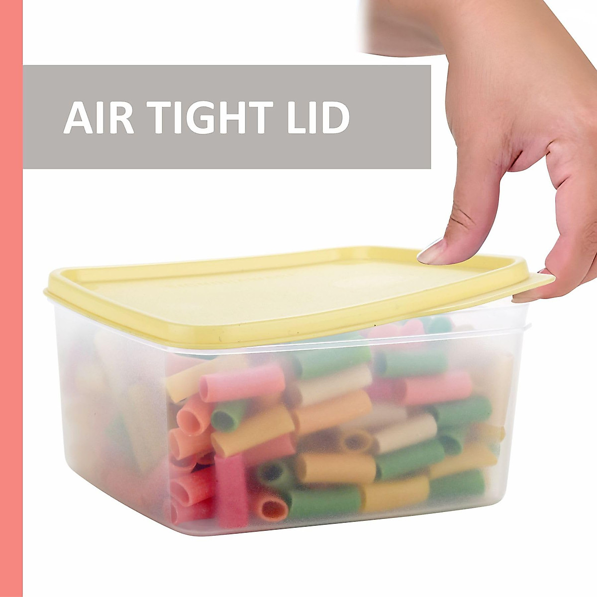 Food Storage Containers with Lids Set of 4 - 5oz, 16oz, 27oz, 84oz Leakproof Airtight Food Storage Containers – Non-BPA Transparent Plastic Containers for Food – Space Saving Nesting Design