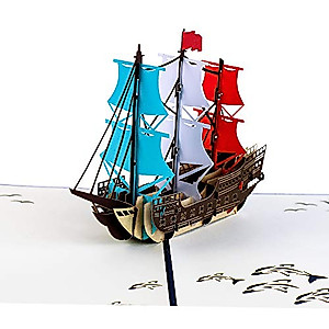 NOJOYA Warship 3D Pop Up Card for All Occasions - Happy Birthday Pop Up Card, Father's Day, Anniversary, Retirement Card for Men, Dad, Husband, Son, Brother, Grandpa, Boss