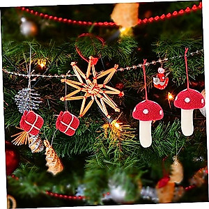SAFIGLE 8pcs Wool Felt Pendant Crutches Ornament Mushroom Home Decor Mushroom Ornament Felt Christmas Ornaments Xmas Tree Pendants Felt Mushroom Xmas Themed Pendants Felt Xmas Ornaments
