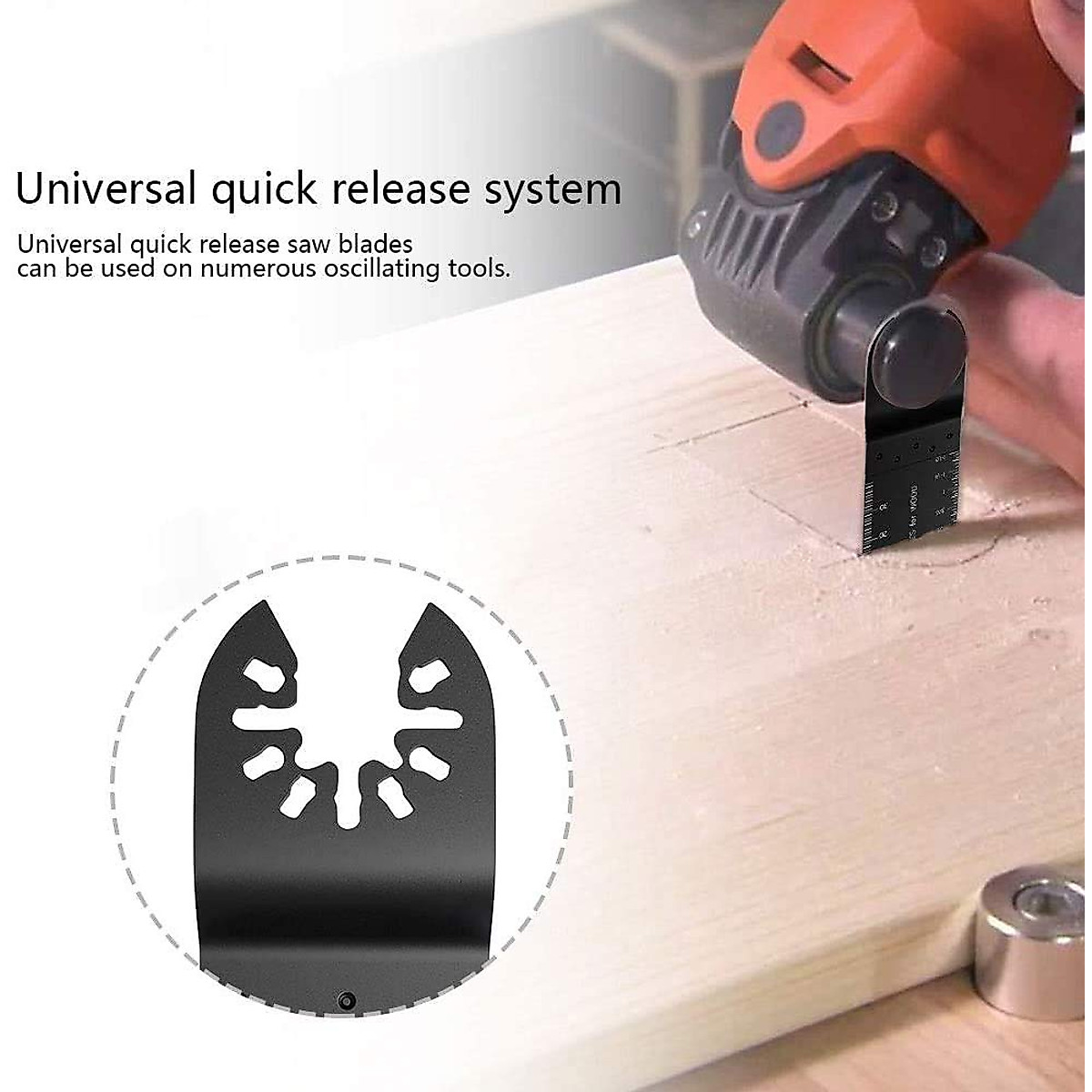 HOTBEST 60 Oscillating Mix Blades Kit Cutting Wood Metal with Measurement Scales Fit Multimaster Porter Cable Black & Decker Craftsman Ryobi