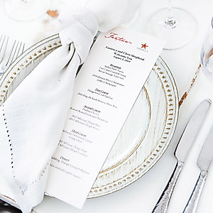 Kazozobi 13" Vintage Charger Plates, Beaded Chargers for Dinner Plates Set of 6, Charger Plates Bulk Wedding, White