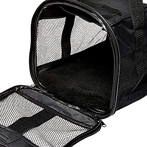 Petmate Soft-Sided Kennel Cab Pet Carrier,Black,Up to 15lbs, 17 X 10 X 10 (21329)