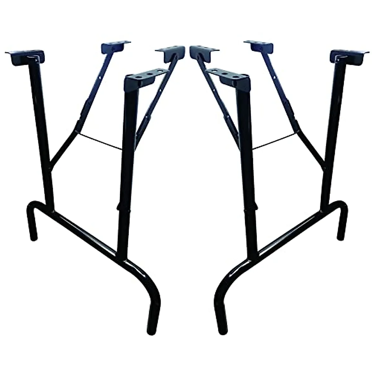 Premium Industrial Steel Heavy Duty Folding Table Legs - 27 In'', Steel Powder Coated Gloss Black, Commercial Grade Durability for Tables, Chair's, Office Table (2)
