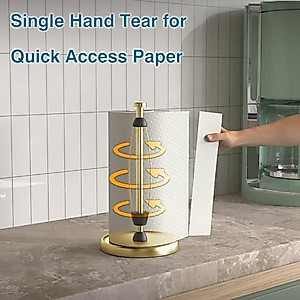 Swaitee Paper Towel Holder Countertop, Stainless Steel Gold Paper Towel Holder