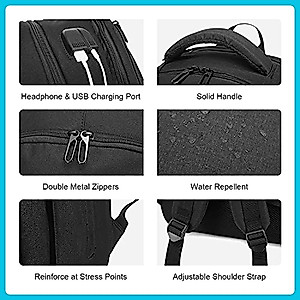 LOVEVOOK Laptop Backpack for Women Men, Classical 17" Laptop Bag for Work Travel, Fashion Daypack