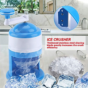 Manual Crushed Ice Maker, Countertop Ice Maker Machine Snow Cone Machine for Slushie Shaved Ice Maker Household Protable Small Slushie Machine