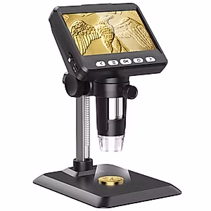Microscope, LCD Digital Coin Microscope 1000x, 1080P Coin Magnifier,Microscope for Adult with 8 Adjustable LED Lights, PC View, Compatible with MacOS Windows