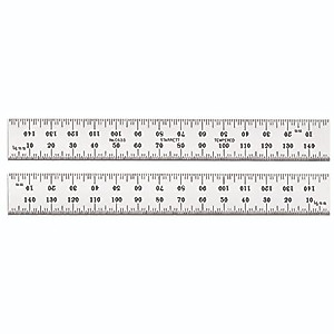 Starrett Spring Tempered Steel Rule with Satin Chrome Finish, Quick Reading and Millimeter Graduations - 150mm Length, 35 Graduation Type, 1.2mm Thickness - C635-150