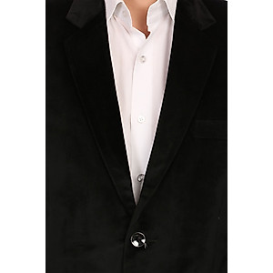 WINTAGE Men's Velvet Two Buttoned Notch Lapel Party Black Coat Blazer