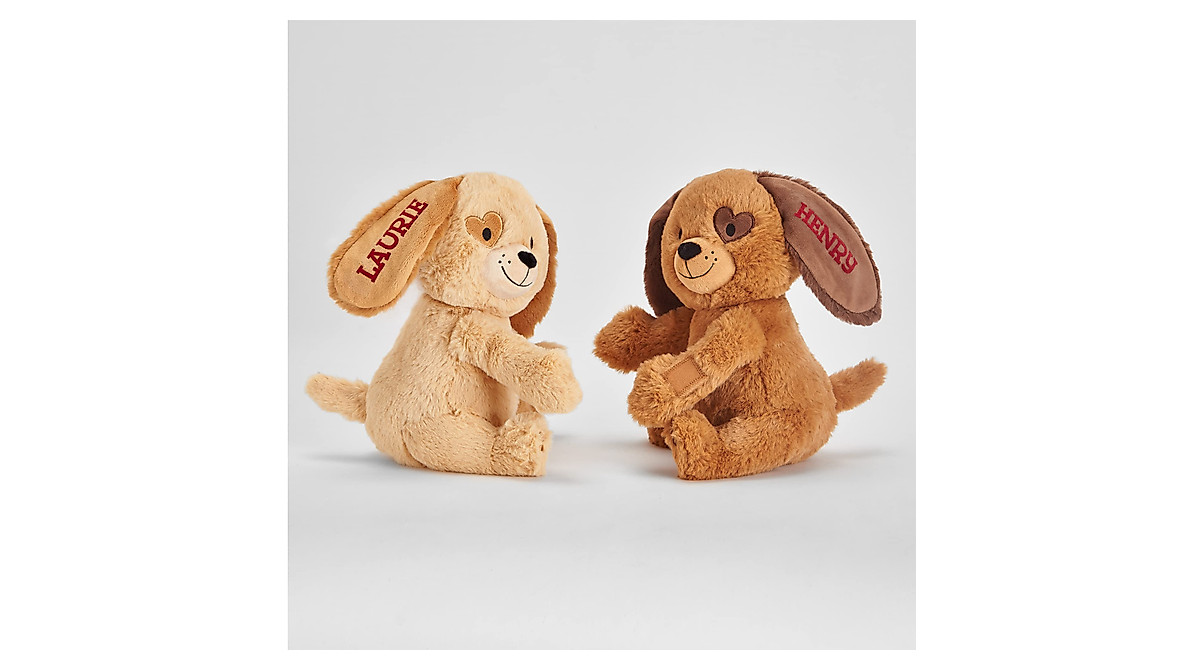 Personalized Hugging Puppies - Make Memories Dog Stuffed Animal Gift