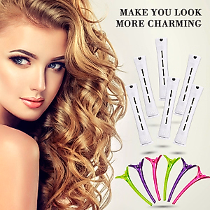 WILLBOND Hair Styling Kit: 48 Hair Perm Rods Plastic Cold Wave Rods, 2 Steel Pintail Combs, 350 Perm Papers, 6 Duck Bill Clips for Hairdressing Styling(White)
