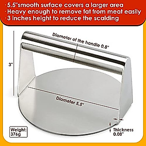 Stainless Steel Burger Press, Non Stick Hamburger Mold 5.5in Hamburger Press Patty Maker, Used to Fill Burgers, Sliders, Regular Beef Burgers, Non-Stick Kitchen Barbecue Tools, Barbecue Accessories