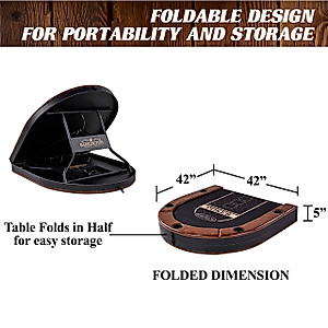 Barrington Charleston 10 Player Folding Poker Table, Oval Card Table, Casino Style Tournament Poker Table with Padded Rails and Cup Holders