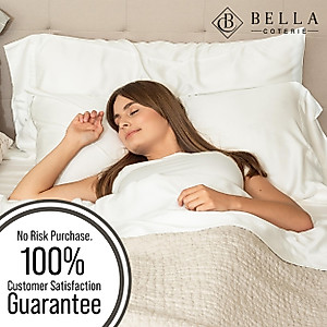 Bella Coterie | Luxury Standard Size Pillowcase Set | 100% Organically Grown Bamboo Viscose | Ultra Soft | Cooling | 2 Pcs [White]